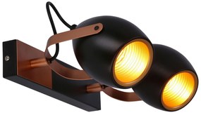 Černo-měděné stropnínástěnné svítidlo Anica pro žárovku 2x E14  - Candellux