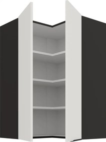 ARIA wb | horní kuchyňská skříňka 60x60 GN-90 2F (90°) rohová s policemi | VYSOKÁ | 60x60 cm | černá/bílá