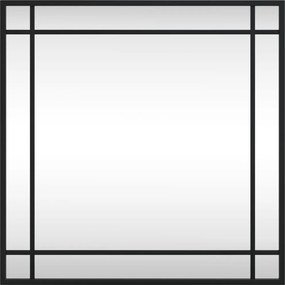 vidaXL Nástěnné zrcadlo černé 50 x 50 cm čtverec železo [358634]
