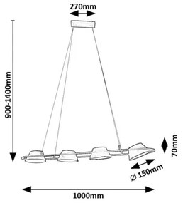 Rabalux 72218 - LED Lustr na lanku ODISS LED/36W/230V 3000K