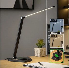 Brilagi -LED Stm dotyk stol lampa s bezdr nab QI LED/7W/5V 3000/4000/6000K černá