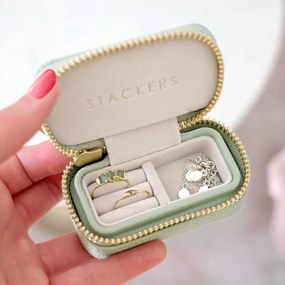 Cestovní krabička na šperky Stackers Travel petite šalvějově zelená