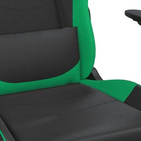 Petromila Masážní herní židle černá a zelená umělá kůže
