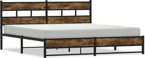Kovový rám postele bez matrace kouřový dub 180 x 200 cm 3308486