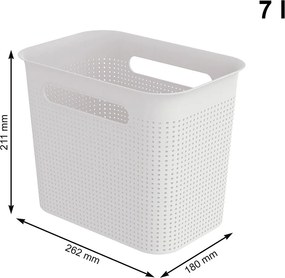 Rotho Úložný box s víkem a s madly BRISEN 7l, 26x18x21cm, bílý