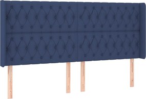 Box spring postel s matrací a LED modrá 180x200 cm textil 3138579