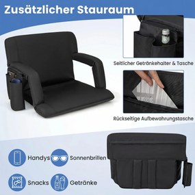 Costway Skládací stadionové sedadlo Polstrované stadionové křeslo s 6