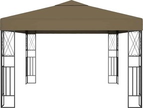 Altán se světelnými LED řetězy 3 x 4 m taupe textil 3070331