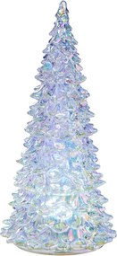 CRYSTAL LED Jedle skleněná 22 cm - stříbrná