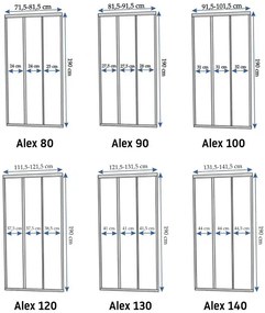 Posuvné sprchové dveře REA ALEX 120 cm pro instalaci do niky, zlatá kartáčovaná/transparent - bez vaničky