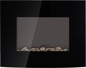 HOMCOM Elektrický krb Kamna elektrická s 2 úrovněmi výkonu 900/1800 W LED 65 x 11,4 x 52 cm nerezová černá pro příjemné teplo |