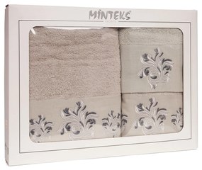 Tegatex Dárkový set 3 ručníků - ornamenty světle šedá