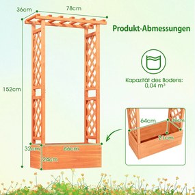 Costway Vyvýšený záhon s mříží a závěsným střešním květináčem na – pomerančový