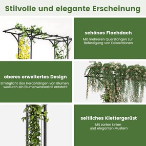 Costway Rose Arch kovový zahradní oblouk pro popínavé rostliny Arch Garden