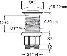 Sapho umyvadlová výpust 5/4 click-clack betonová zátka růžová FG921