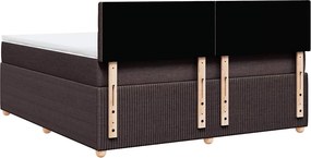 Box spring postel s matrací tmavě hnědá 180x200 cm textil 3287552
