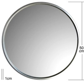LOFTIKA STŘÍBRO Kulaté nástěnné zrcadlo Průměr: 45 cm
