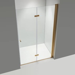 BPS-koupelny Zalamovací otočné sprchové dveře HYD-JSD01 100 zlatá/transparent pro instalaci do niky