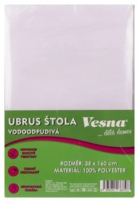 Vesna | Voděodpudivý ubrus štola 35x160 cm bílý