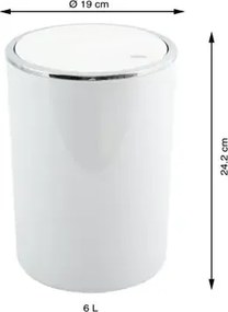 MSV KAMAKA výklopný odpadkový koš 6 L bílý / plast