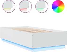 Rám postele s LED osvětlením bílý 90 x 190 cm kompozitní dřevo 3209660