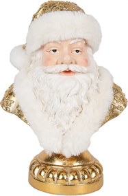Zlatá vánoční dekorace busta Santa Claus - 23*15*32 cm