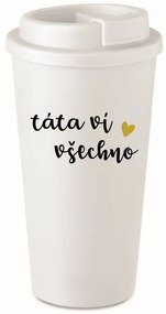 TÁTA VÍ VŠECHNO - bílý termohrnek 475 ml