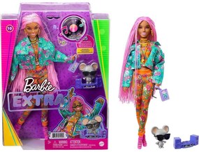 Barbie extra stylová dlouhovláska s myškou, mattel gxf09