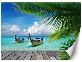 Fototapeta, Tropické palmy na pláži - 250x175 cm