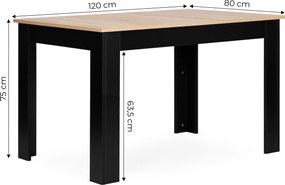 Jídelní stůl Rascals 120 cm dub sonoma/černý