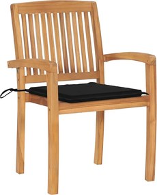 Stohovatelné zahradní židle s poduškami 8 ks masivní teak 3073247