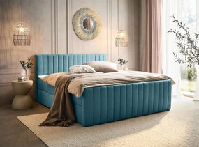 XXXLutz AMERICKÁ POSTEL, 140/200 cm, světle modrá Boxxx - Postele s úložným prostorem - 002444002515