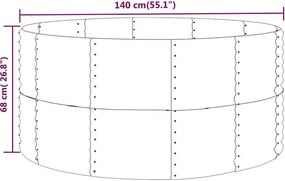 vidaXL Vyvýšený záhon 140x140x68 cm pozinkovaná ocel [319090] Barva: Stříbrná