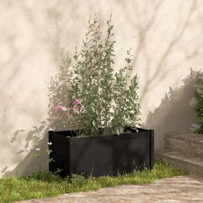 810732 vidaXL Zahradní truhlík černý 100 x 50 x 50 cm masivní borovice
