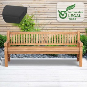 Teaková lavice Jackson s sedací polštář 220 cm + teak – tmavě šedá