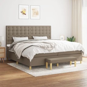 Box spring postel s matrací taupe 200x200 cm textil 3137505