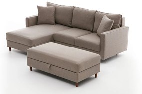 Atelier del Sofa Rohová sedací souprava Eva Left - Cream, Krémová