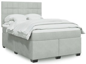 Box spring postel s matrací světle šedá 140x200 cm samet 3293230