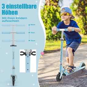 Costway Dětská koloběžka s LED koly a sklopnými řídítky, výškově nastavitelná