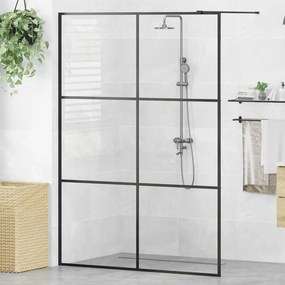 Zástěna do průchozí sprchy čiré ESG sklo 140 x 195 cm černá 151027