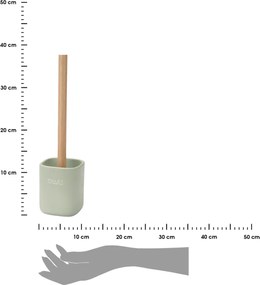 WC kartáč Liso, mátová/s dřevěnými prvky