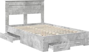 Rám postele s čelo Betonově šedá 120 x 190 cm Kompozitní dřevo 3410006