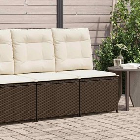 Zahradní sofa s polštářem Černá a krémově bílá polyratan 3394477