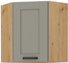 Kuchyňská skříňka LUNA 60x60 GN-72 1F (45°) korpus: dub artisan, barva dvířek: světle šedá CLAY
