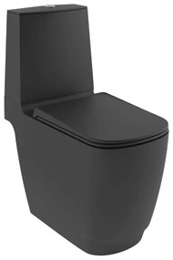 Kludi Resa S - WC kombi mísa, spodní odpad, Rimless, Spiralflush, matná černá 27WCB0239