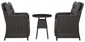 Zahradní bistro set 3 ks černá / šedá  Dekorhome