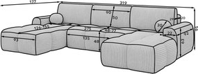 Rohová sedací souprava Vianetto s funkcí spaní a úložným prostorem, béžové bouclé, univerzální
