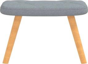 Relaxační křeslo se stoličkou světle šedé textil 327534
