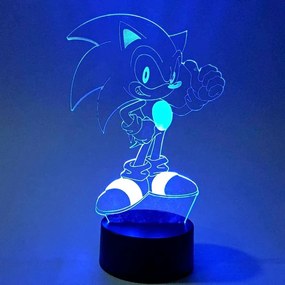 3D LED Lampička Ježek Sonic