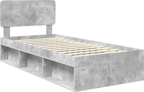 Rám postele Betonově šedá 75 x 190 cm Masivní borové dřevo 3412144